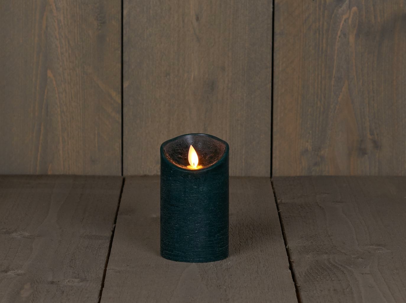 Antiek groene LED kaars / stompkaars 12,5 cm -op batterijen met ...