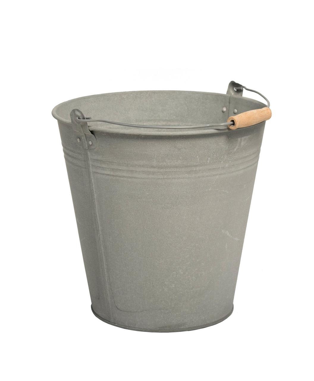 Emmer houten handvat d28h27cm oud - Tuincentrum Bull