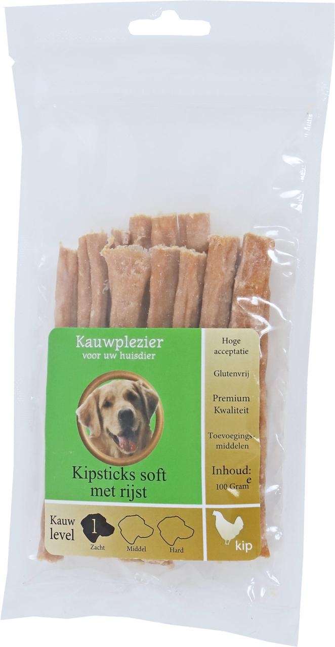 Kipsticks, soft, met rijst, 11 cm, 100 gram - Tuincentrum Bull