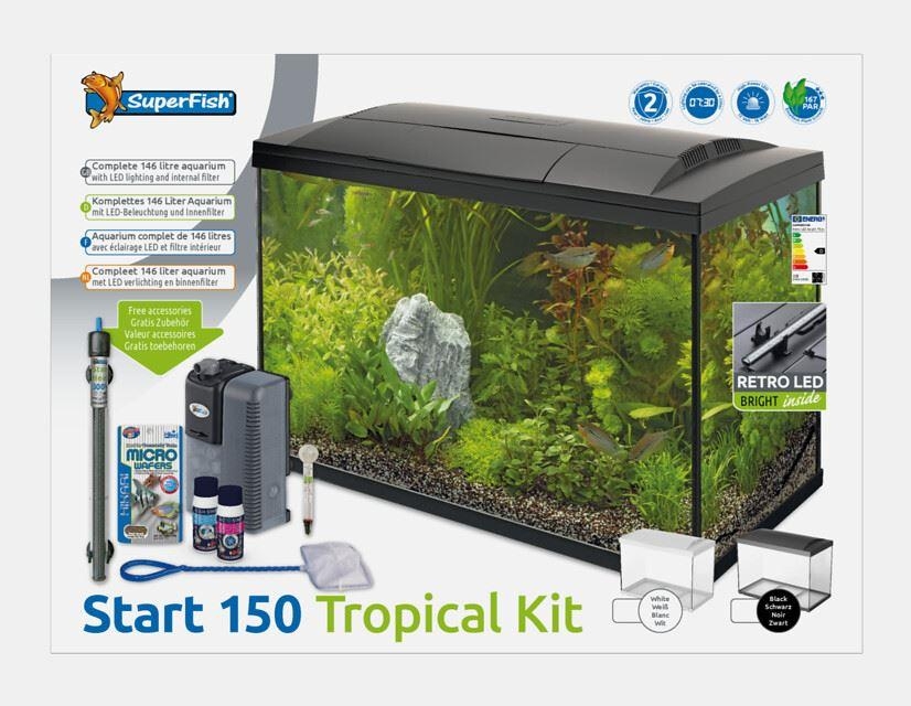 Start 150, tropische vis kit, zwart, Superfish - Tuincentrum Bull